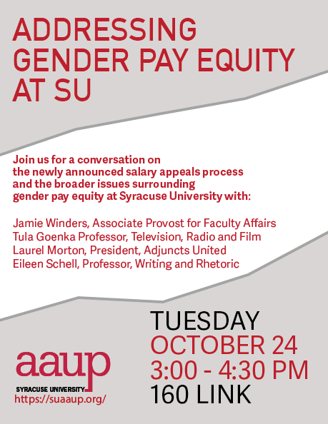 ADDRESSING GENDER PAY EQUITY AT SU – SU AAUP